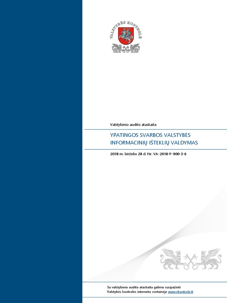 Ypatingos Svarbos Valstybes Informaciniu Istekliu Valdymas | PDF