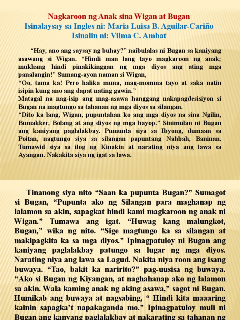 Nagkaroon NG Anak Sina Bugan at Wigan (Gamit NG Pandiwa) | PDF