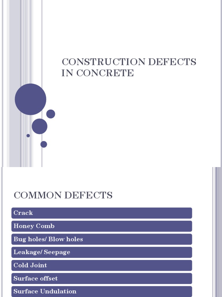 Construction Defects in Concrete | PDF | Technology & Engineering