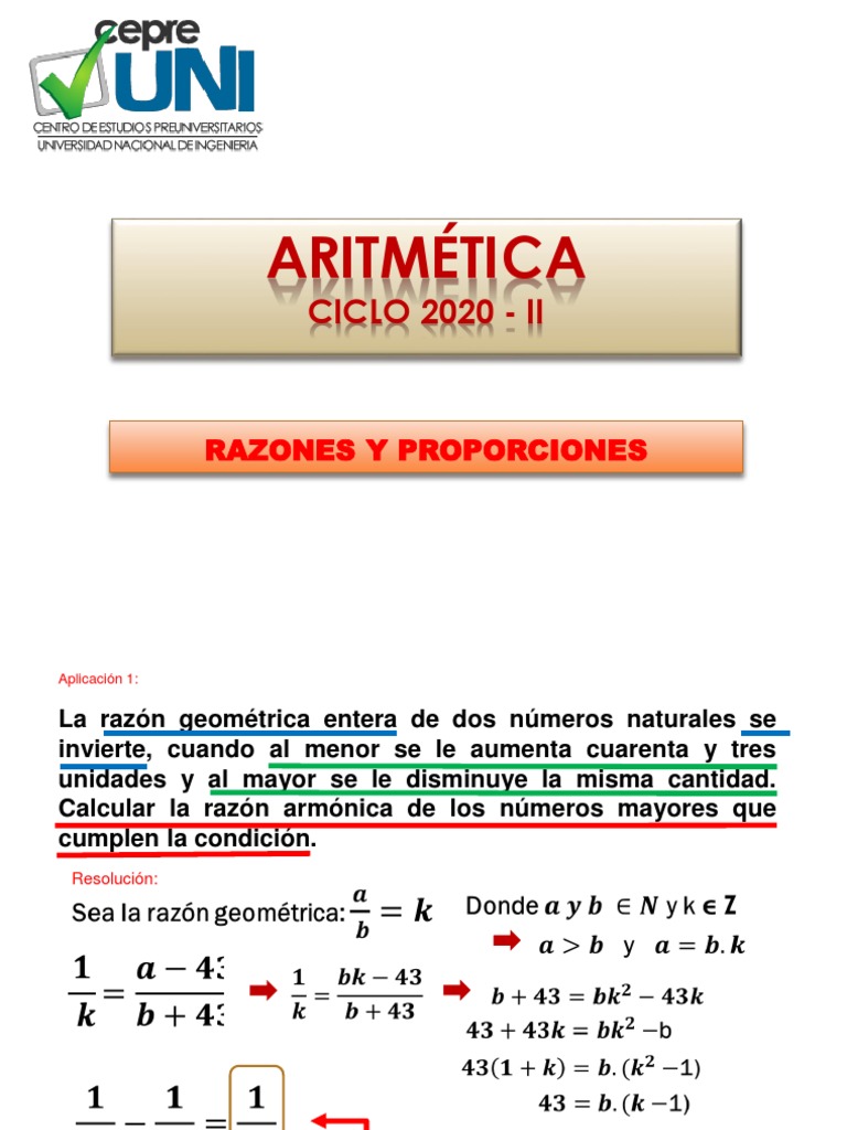 RAZONES Y PROPORCIONES Aplicaciones | PDF | Proporción | Matemática Elemental
