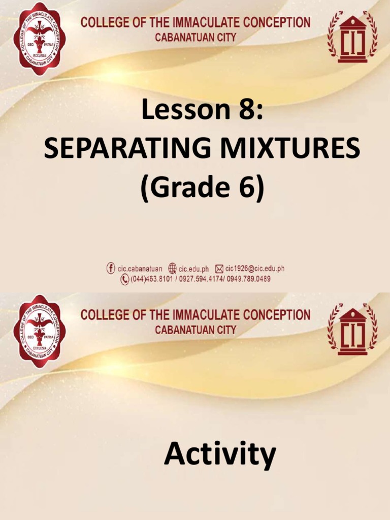 Separating Mixtures and Senses Lessons | PDF | Ear | Mixture