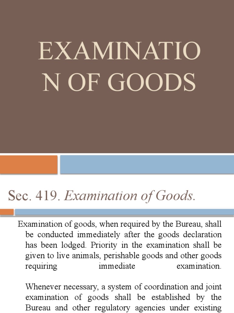 Examination of Goods | PDF | Customs | U.S. Securities And Exchange ...