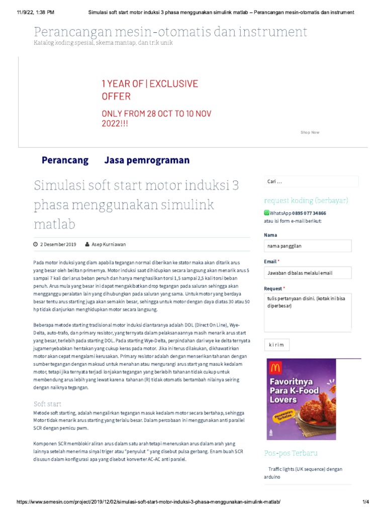 Simulasi Soft Start Motor Induksi 3 Pha.. | PDF