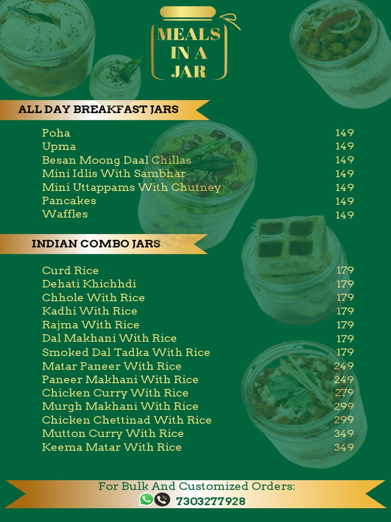 Meals in A Jar Menu | Download Free PDF | Thai Cuisine | Foods