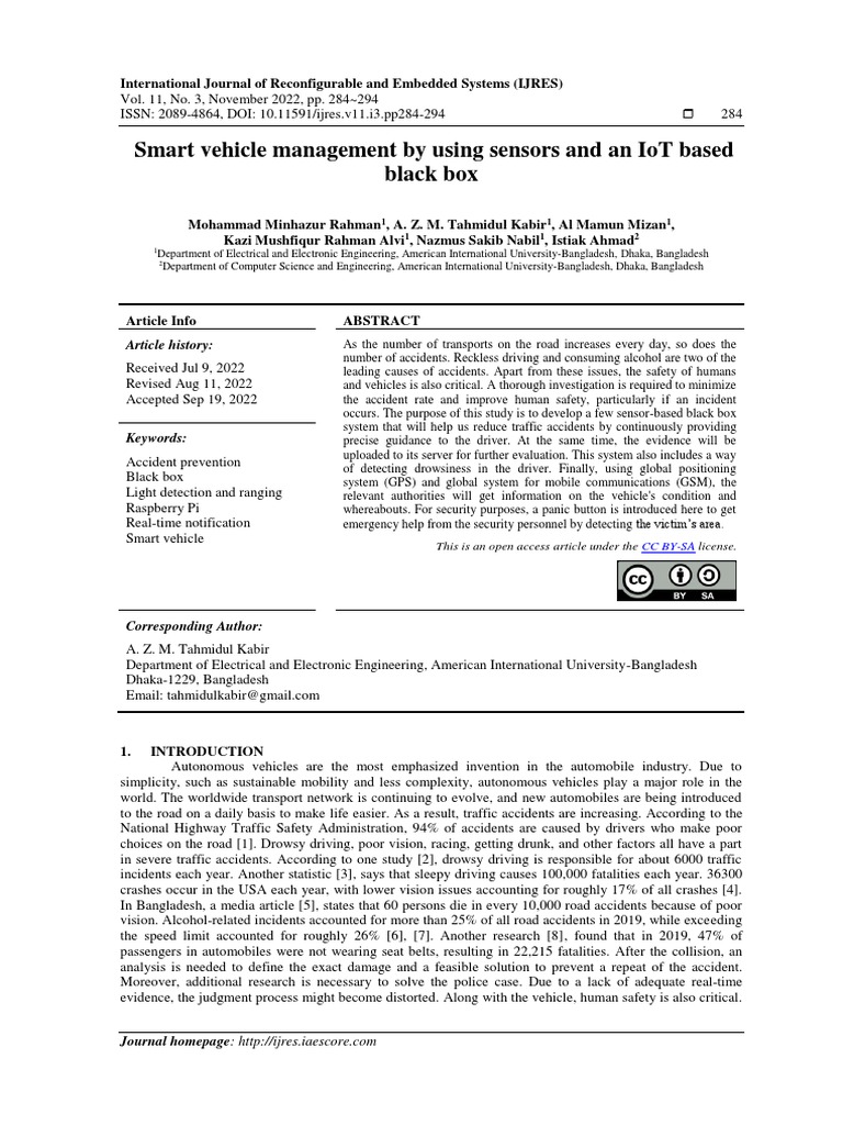 Smart Vehicle Management by Using Sensors and An IoT Based Black Box ...