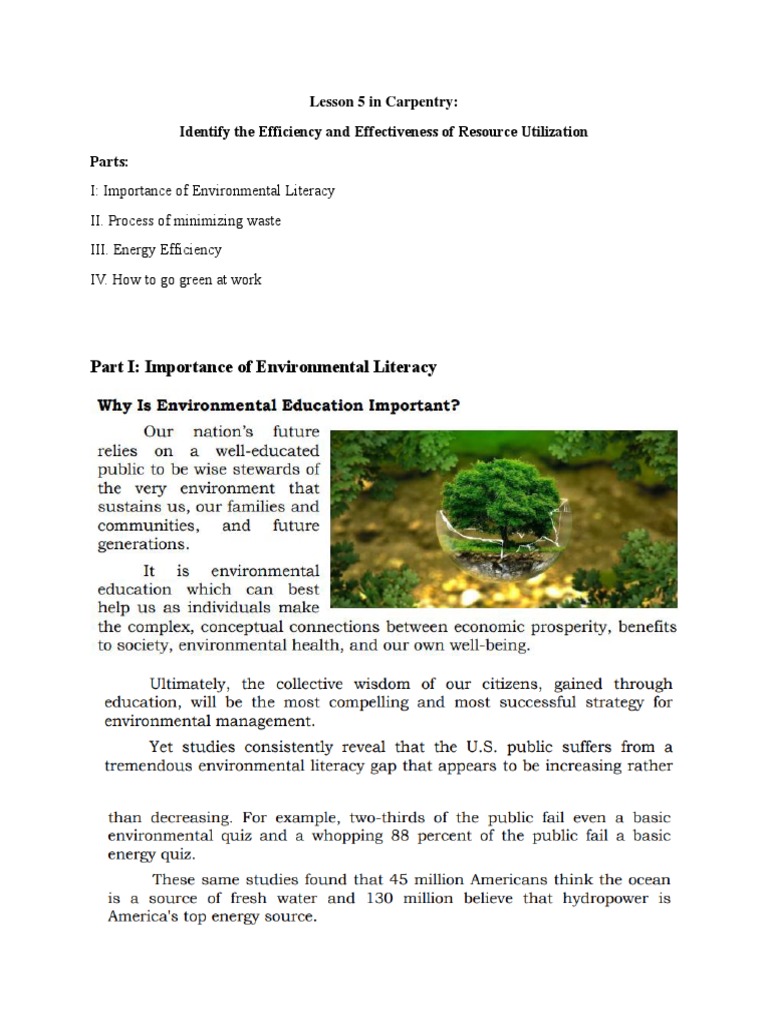 Lesson 5 Identify The Efficiency and Effectiveness of Resource ...