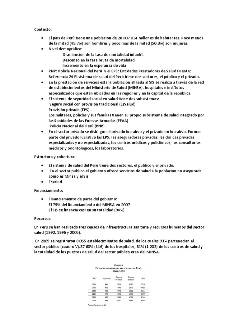 Modelo de Peru | PDF | Ciencias de la Salud | Cuidado de la salud