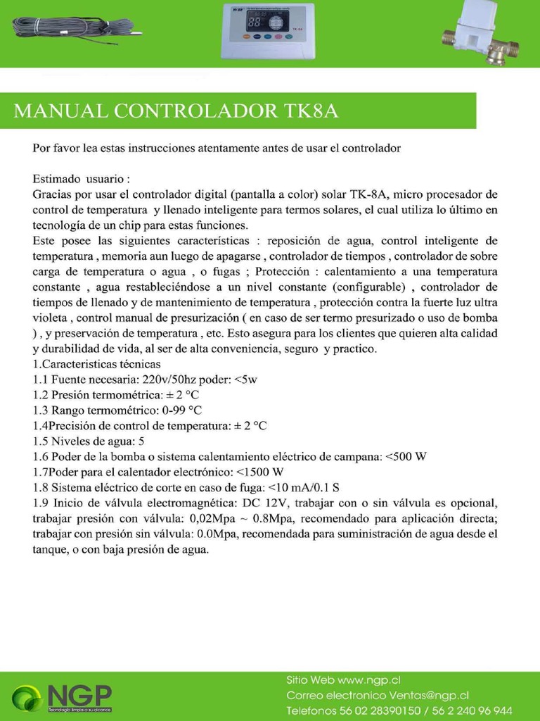 Manual Controlador NGP TK 8a | PDF