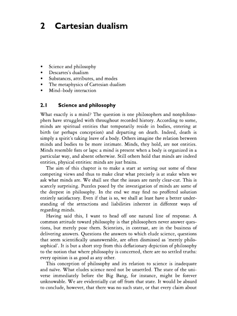 Cartesian Dualism Reference | PDF