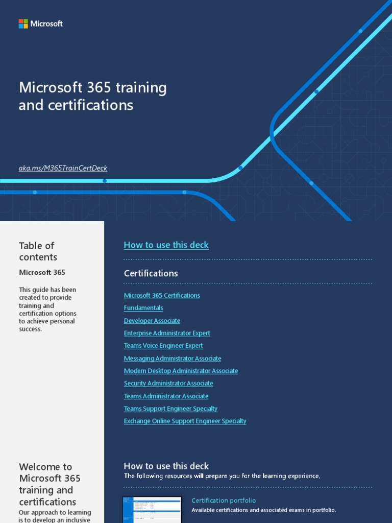 Microsoft 365 Training + Certification Guide | PDF | Cloud Computing | Microsoft