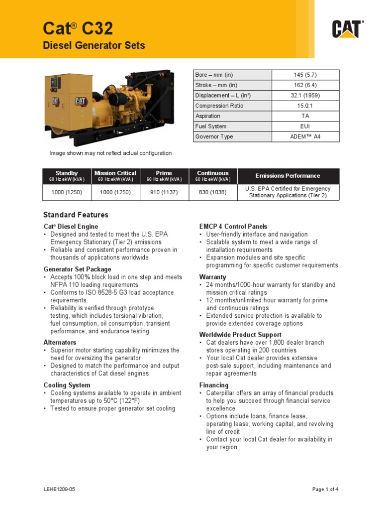 Cat C32 Submittal | PDF | Alternating Current | Battery Charger