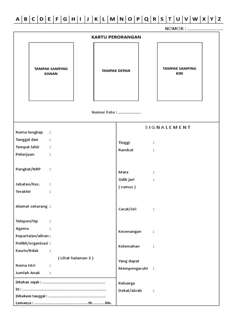 Kartu Perorangan | PDF