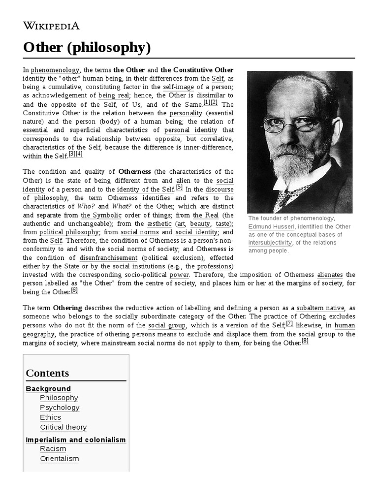 Other (Philosophy) | PDF | Philosophical Theories | Philosophical Movements