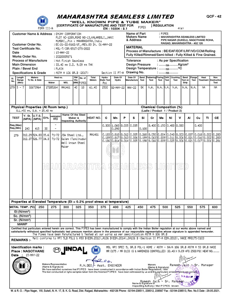 Maharashtra Seamless Limited | PDF | Pipe (Fluid Conveyance) | Materials