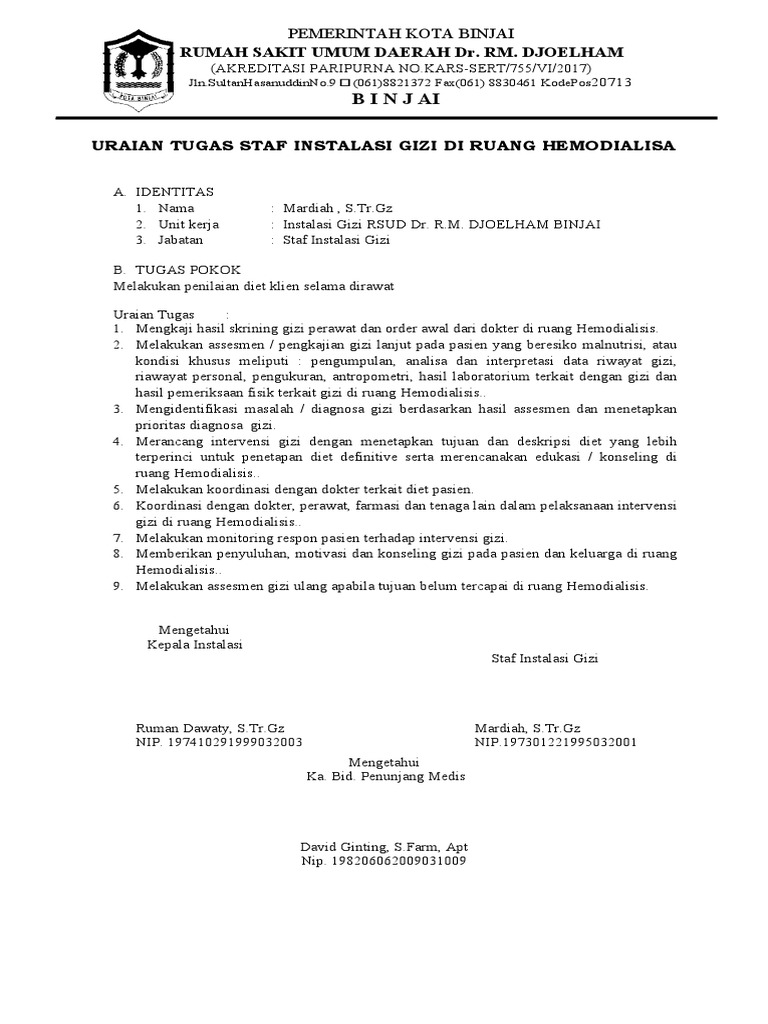 Uraian Tugas Mardiah | PDF