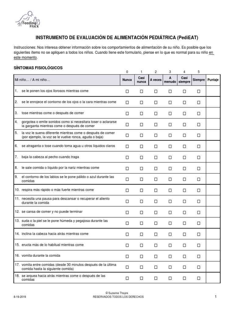 Evaluación PEDI EAT | PDF