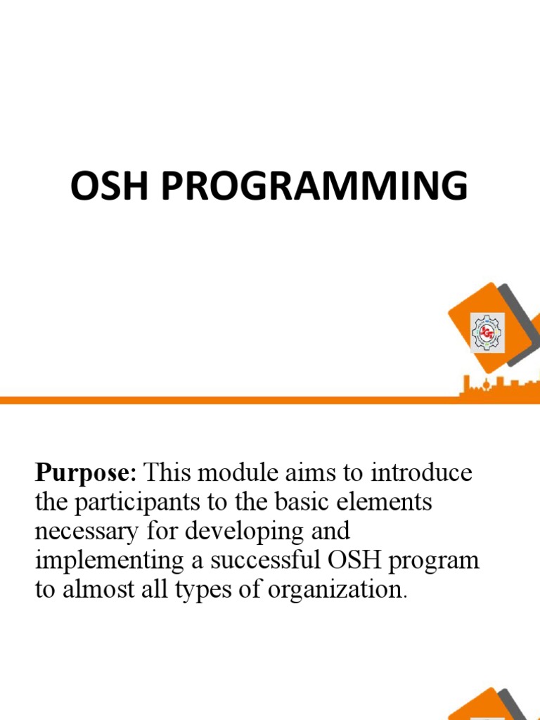 Osh Programming | PDF | Occupational Safety And Health | Health Care