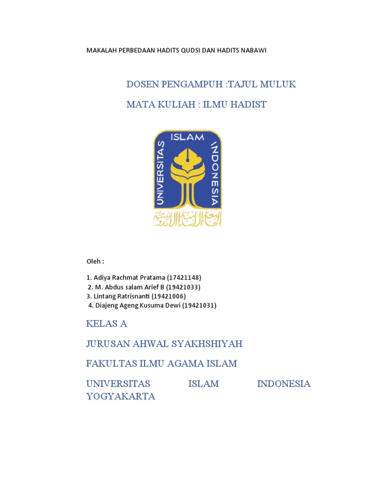 Contoh Hadits Nabawi dan Qudsi | PDF | Agama & Spiritualitas