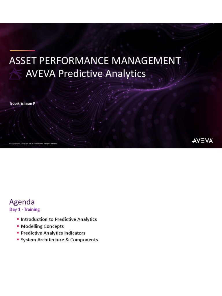 1.AVEVA Predictive Analytics Training - Intro To User Concepts | PDF | Analytics | Predictive ...