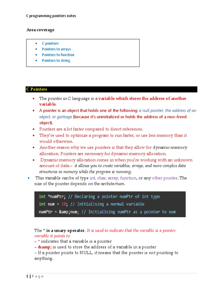 Lesson 7 C Pointers | PDF | Pointer (Computer Programming) | Array Data Structure