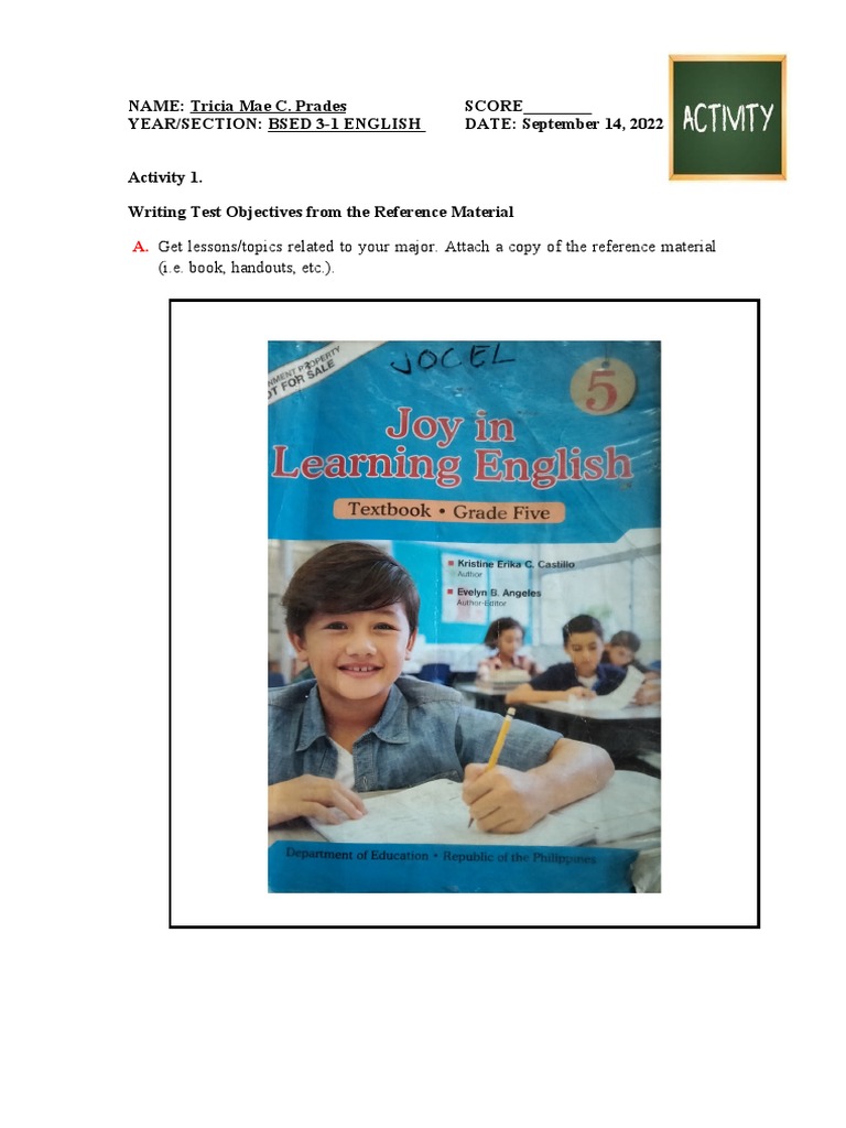 BSED 3-1 English Writing Test Objectives on Compound Words | PDF | Word ...