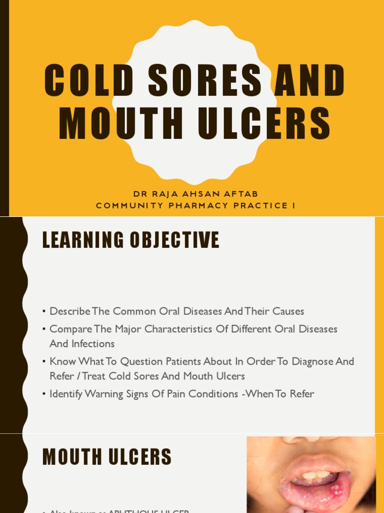 4 Cold Sores and Mouth Ulcers | PDF | Herpes Simplex | Diseases And ...