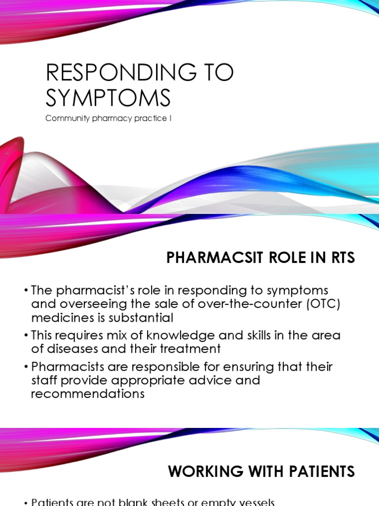 Pharmacist's Role in Symptom Management | PDF | Pharmacy | Over The ...