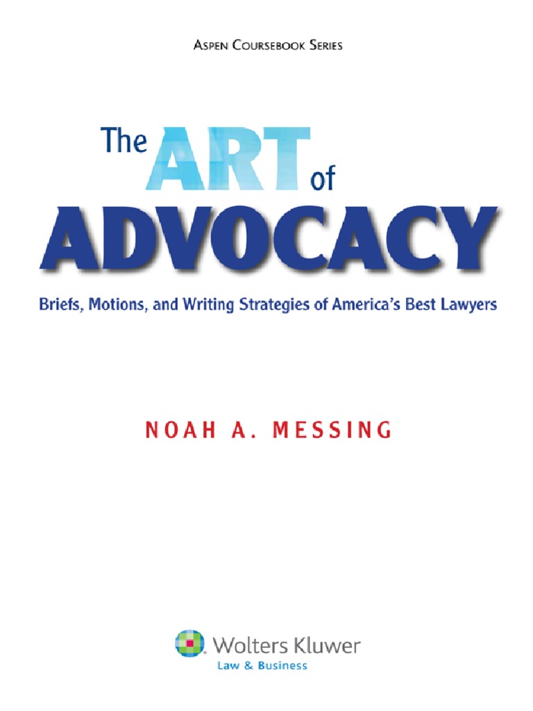 Noah Messing - The Art of Advocacy (2014) | PDF | Justice | Crime ...