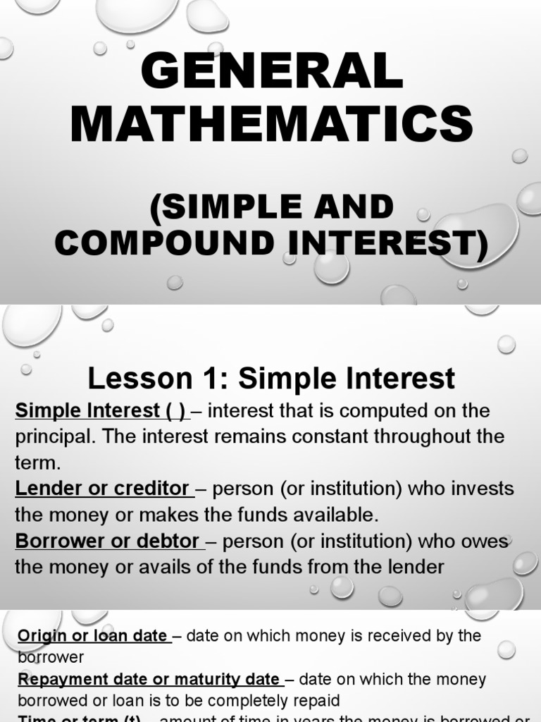 Simple and Compound Interest Overview | PDF | Interest | Compound Interest