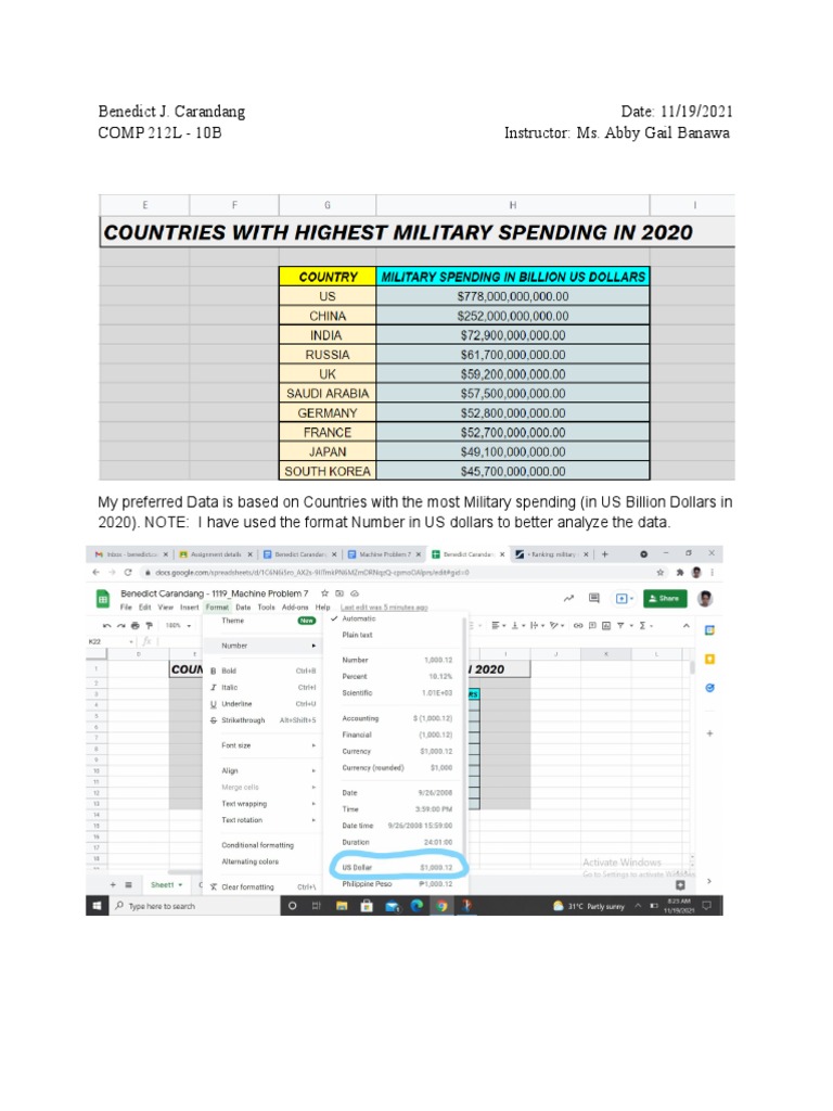 Benedict Carandang - 1119 - Machine Problem 7 | PDF