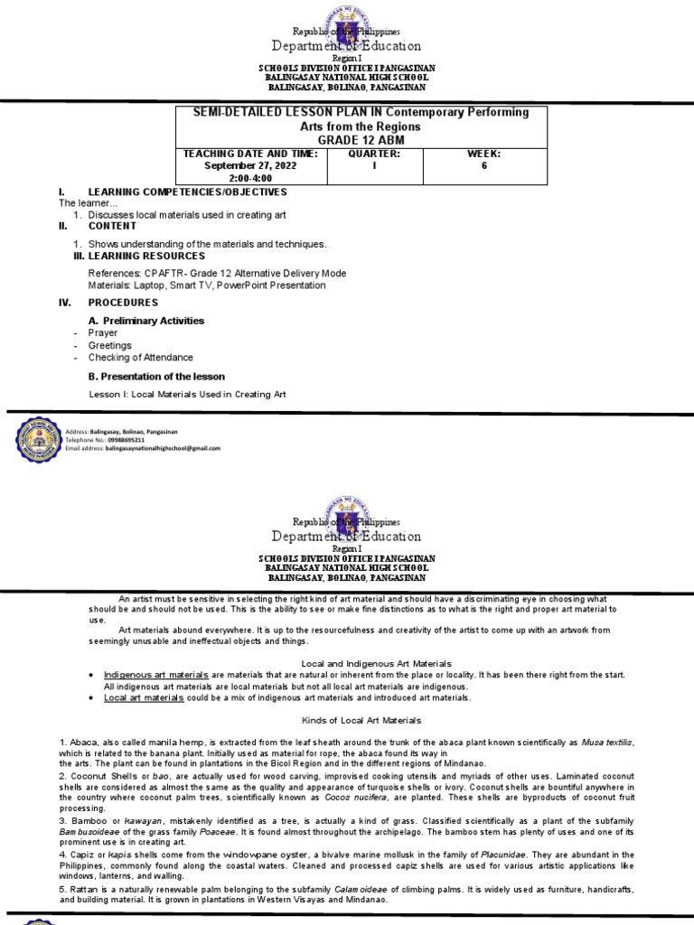 Cpaftp Q2 W1 DLP | PDF | Coconut