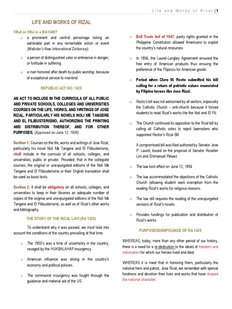 Life and Works of Rizal Midterm Reviewer | PDF | Social Science | Classics