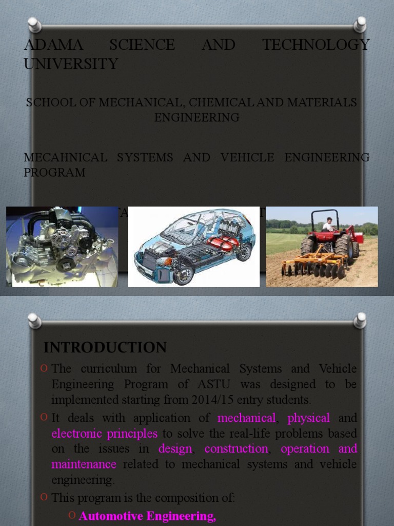 Mechanical Systems and Vehicle Engineering | PDF | Engineering | Design