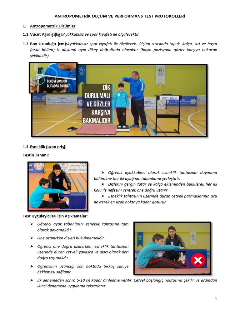1YTP Antropometrik Ve Motorik Testler Test Protokolu | PDF