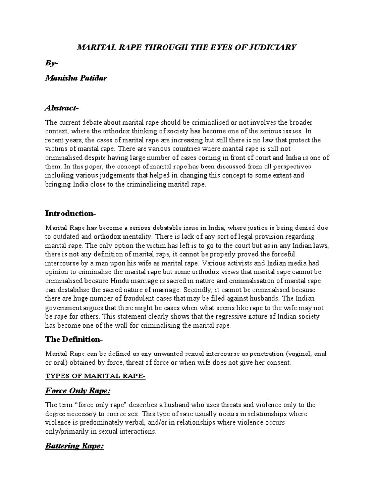 Marital Rape | PDF | Rape | Marriage