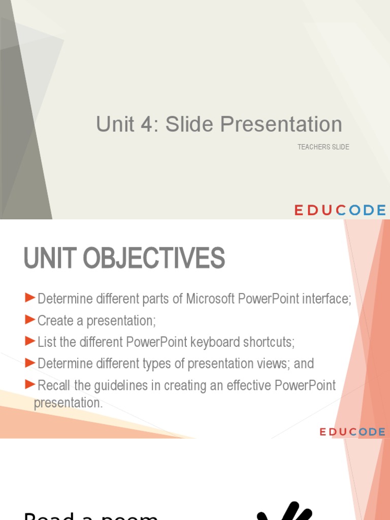 Presentation - Unit No.4 - Lesson No.1-2 - Grade 10 | PDF | Microsoft Power Point | Graphical ...
