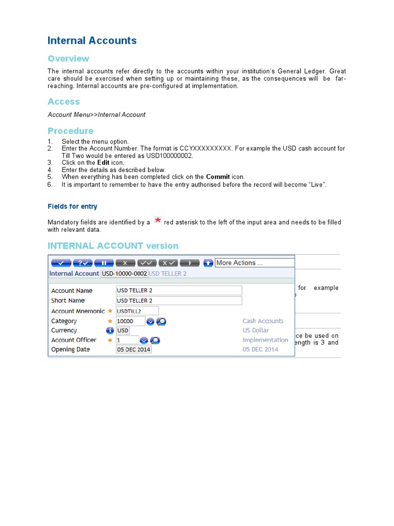 T24 Internal Account - Close Account | PDF | Bookkeeping | Computing