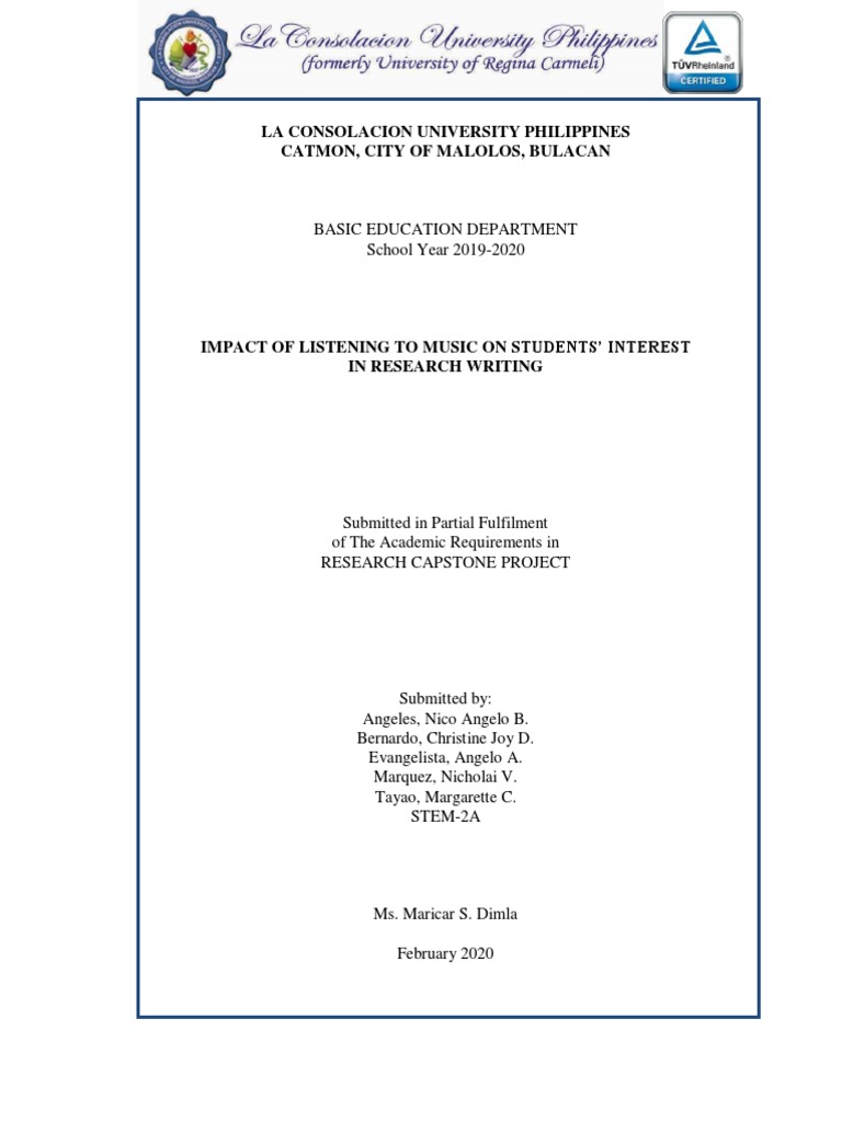 Impact Of Listening To Music On Students Pdf Survey Methodology