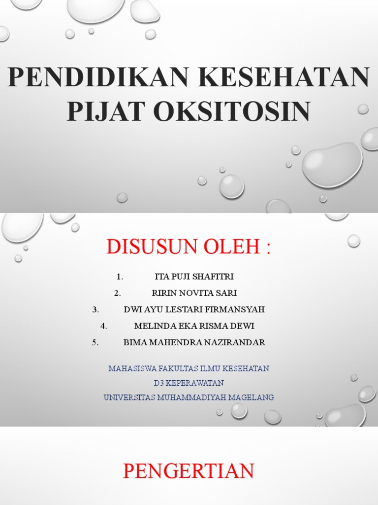 Penkes Pijat Oksitosin | PDF