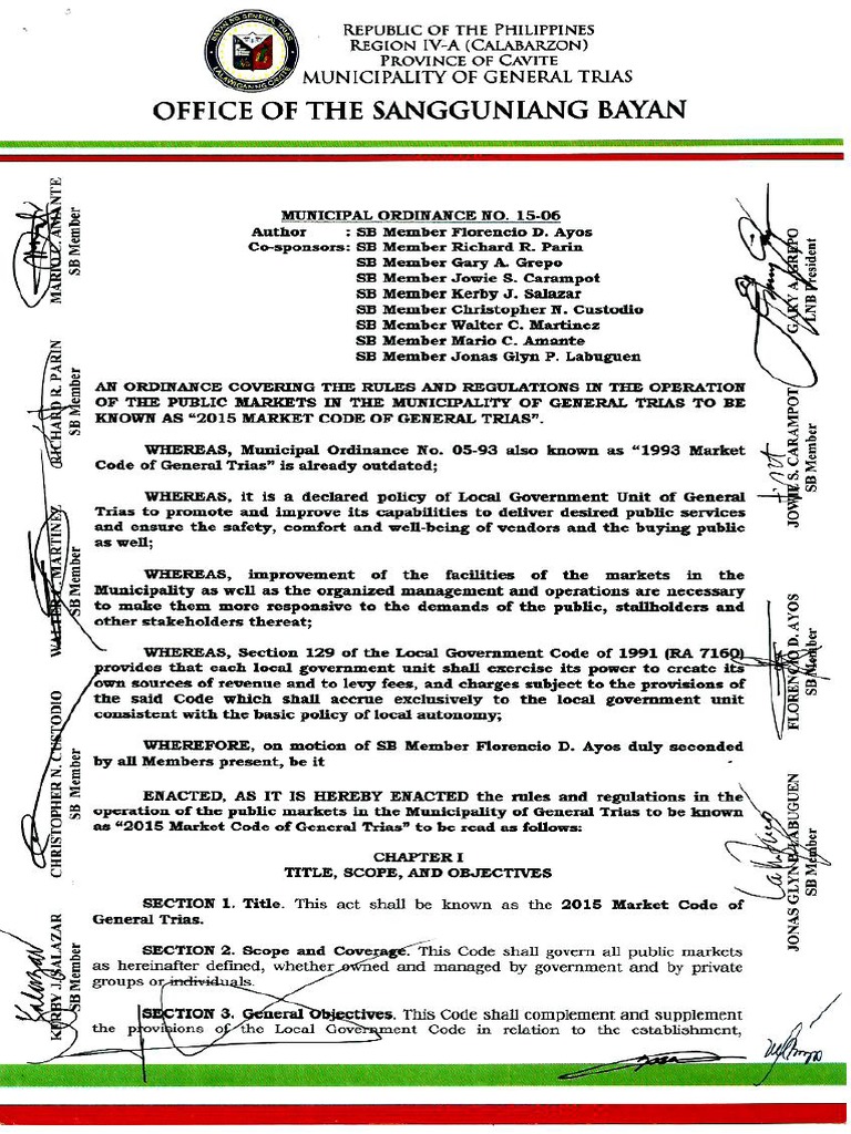 Municipal Ordinance Market | PDF