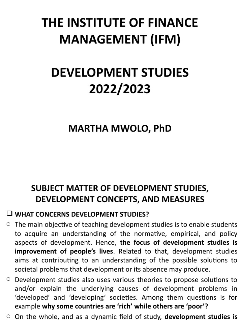 Overview of Development Studies | PDF | Economic Growth | Gross ...