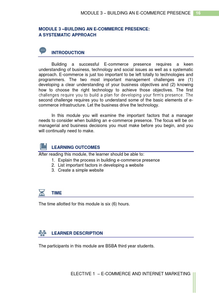 Module 3 - Building An E-Commerce Presence | PDF | Mobile App | Mobile Web