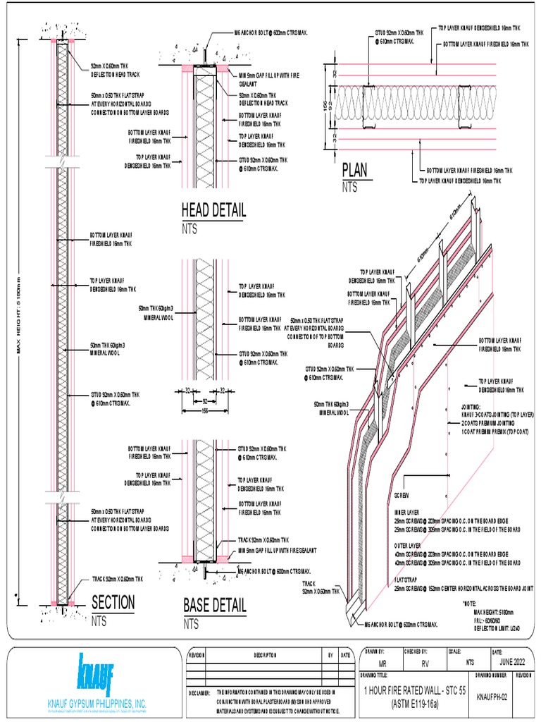 1 Hour Fire Rated Wall Assembly Details | PDF | Economic Sectors | Building