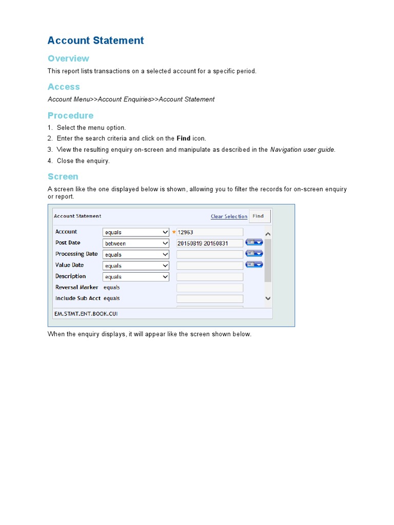 T24 Account Statement | PDF