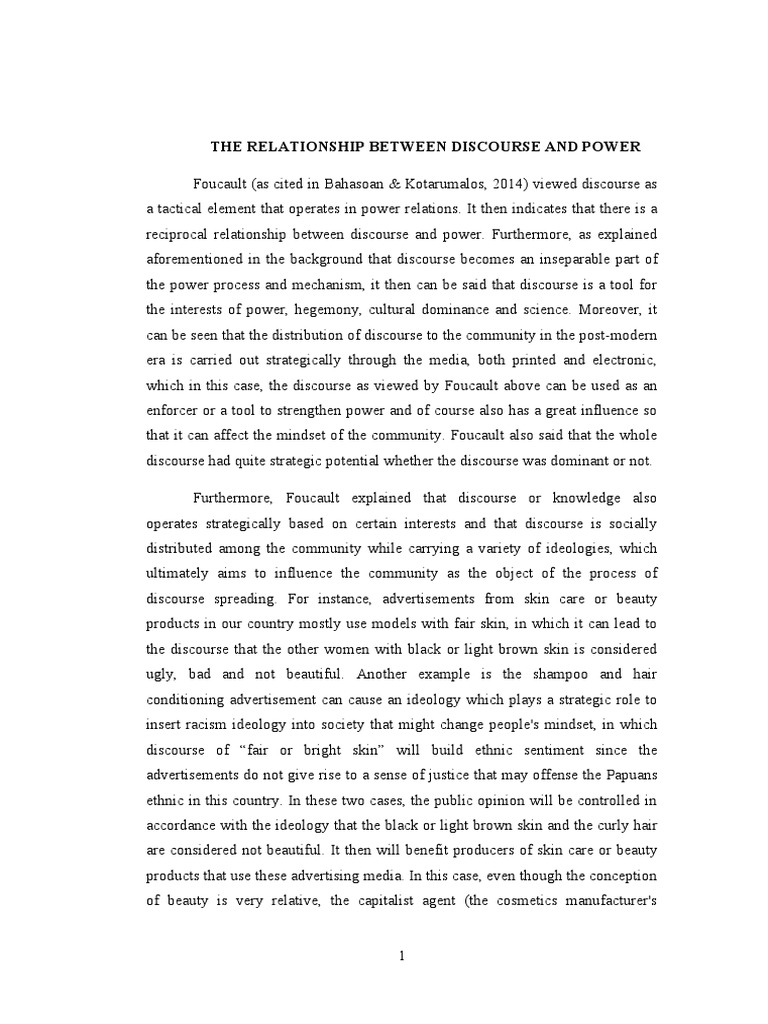 Relationship Between Discourse and Power | PDF | Discourse | Power ...