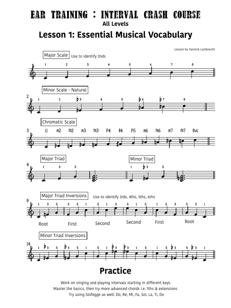 Ear Training Interval Crash Course | PDF | Interval (Music) | Musicology