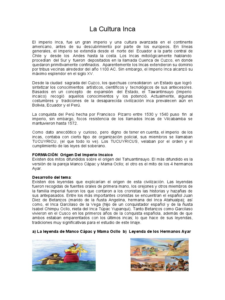 La Cultura Inca | PDF