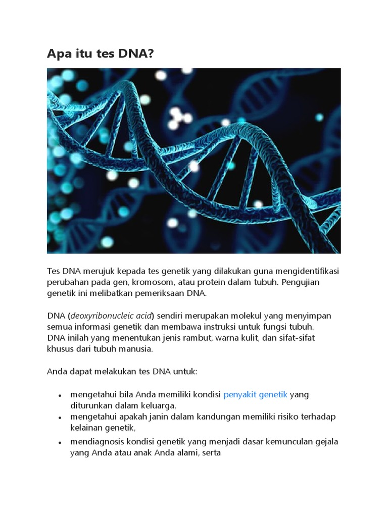 Apa Itu Tes DNA | PDF