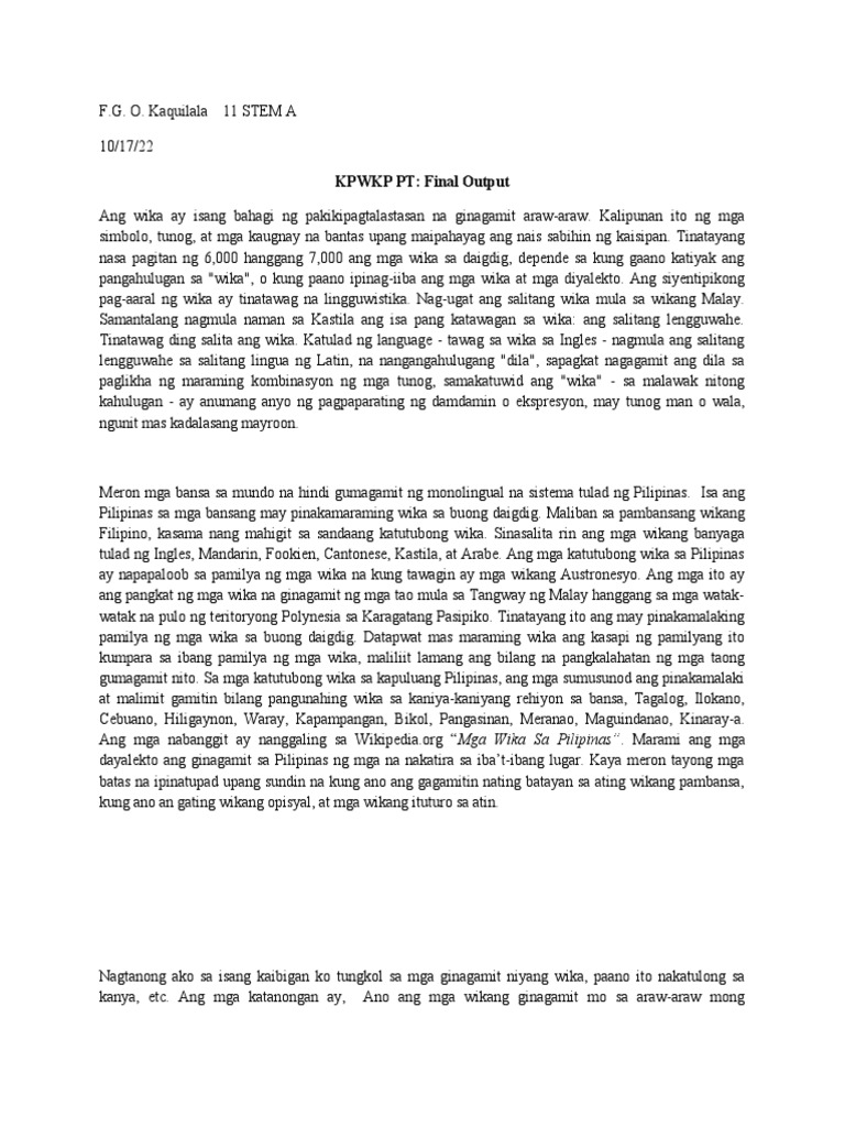 KPWKP PT Final Output | PDF