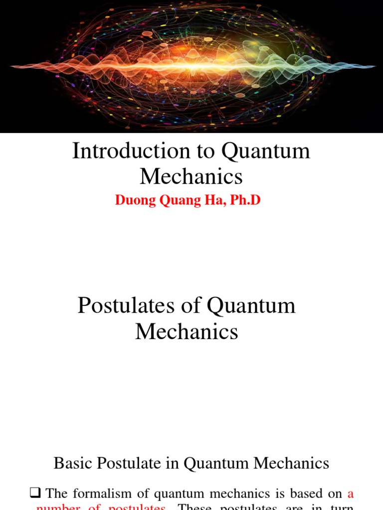 Introduction To Quantum Mechanics - Lecture3 - DQH | PDF | Wave Function | Schrödinger Equation